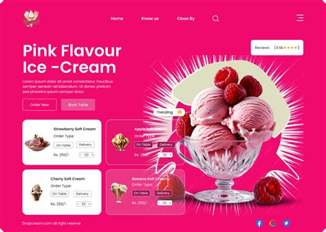 Ice Cream Web Uiux Design Behance