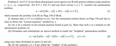 Problem 3 Let U V Be Two Finite Dimensional Chegg Com