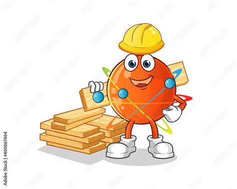 Atom Builder Vector Cartoon Character Stock Vector Adobe Stock