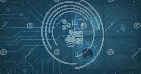 a digital illustration depicts cloud computing and data management