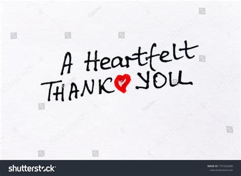 Heartfelt Thank You Handwritten Message On Stock Photo 1731562600