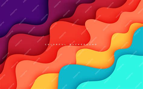 Premium Vector Abstract Colorful Wavy Dimension Layers Background Liquid Shape
