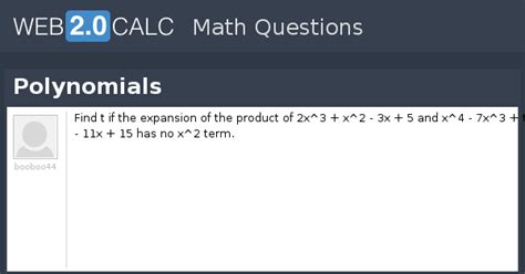 View Question Polynomials