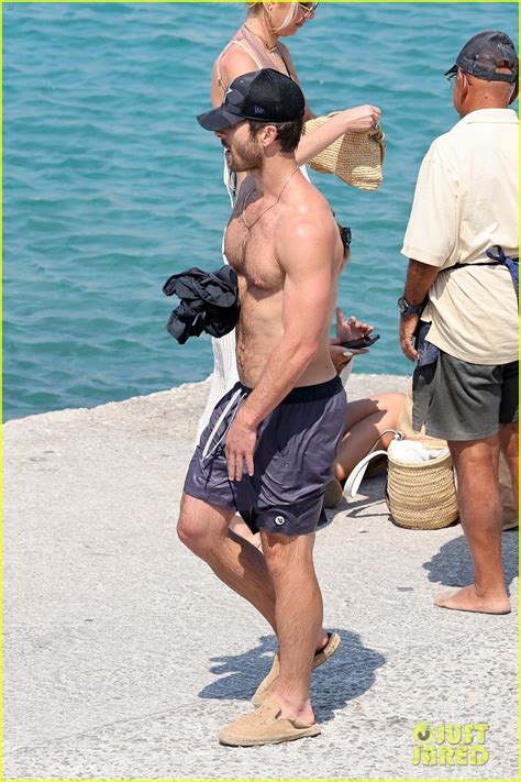 Glen Powell Goes Shirtless During Yacht Day In Mykonos Photo Chord Overstreet