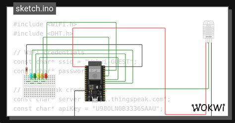 Humidity And Temp Sensor With ThingSpeak Copy 2 Wokwi ESP32 STM32 Arduino Simulator