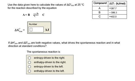 solved calculate the values of Δg°rxn at 25 °c for the