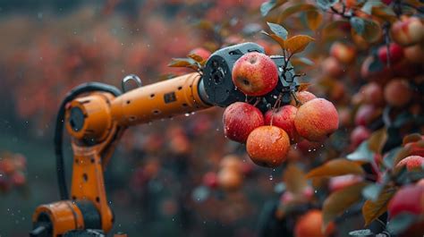Premium Photo Automated Orchard Robot Harvesting Ripe Fruit Wallpaper