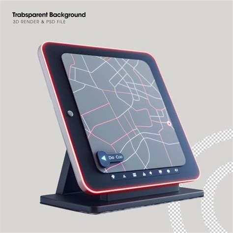 Premium Psd Psd Smart Gps Map Element Isolated 3d Object