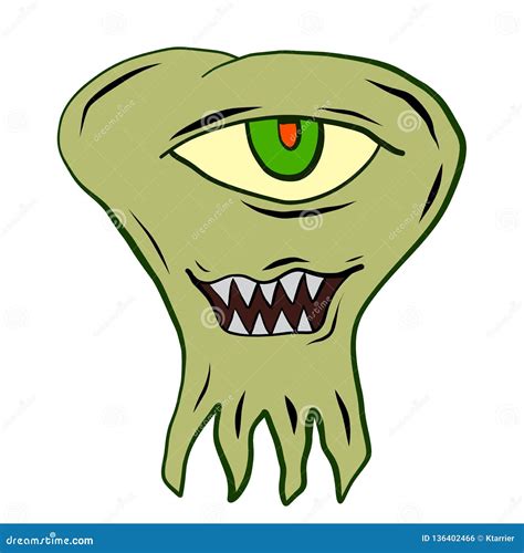 Cartoon Of A Green Blob Monster Stock Vector Illustration Of Undead