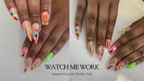 Braider Nails Freestyle Nail Art 💖 Youtube