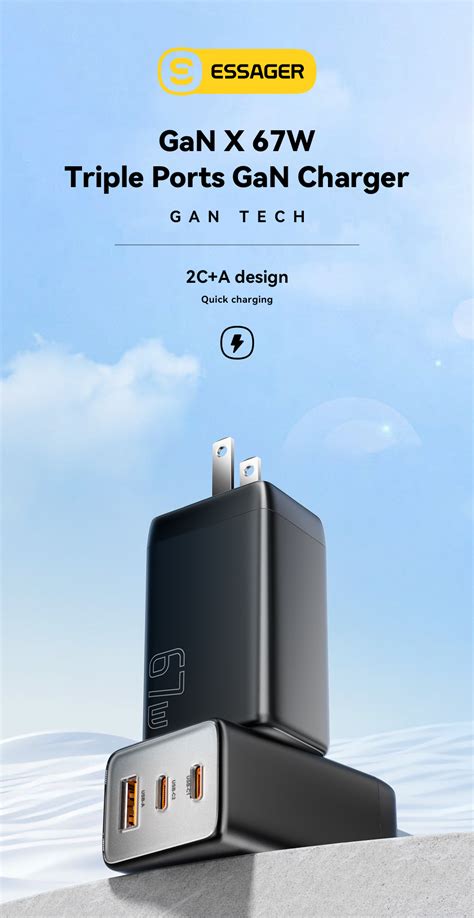 Essager 67w Gan Charger Soc Usb Type C Fsat Charging For Pd Qc Pps
