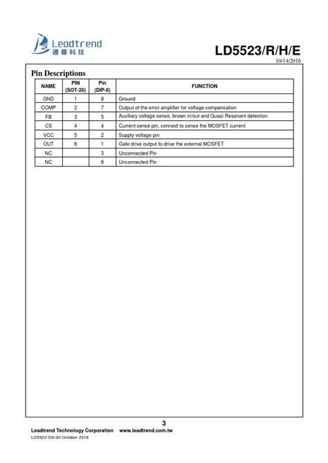 LD5523 Datasheet - Leadtrend Technology
