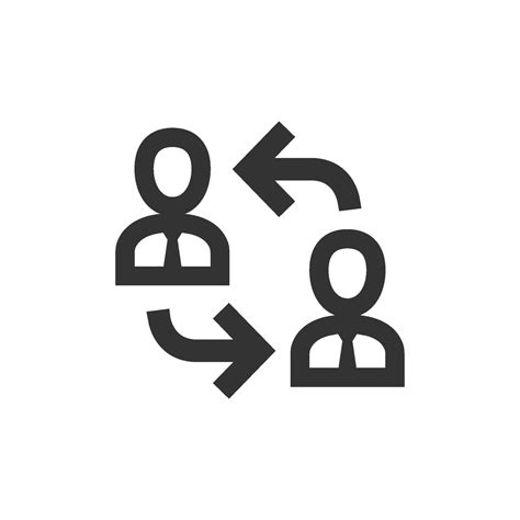 Employee Rotation Icon In Thick Outline Style Black And White