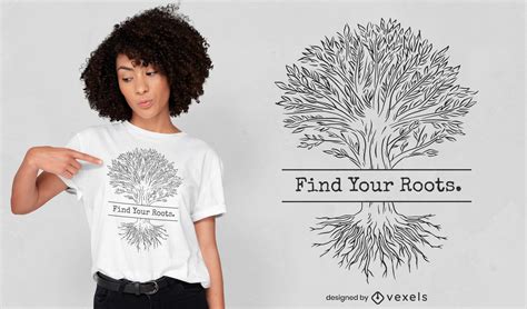 Tree Roots Line Art T Shirt Design Vector Download