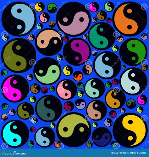 Abstract And Contemporary Digital Art Yin Yang Pattern Design Stock