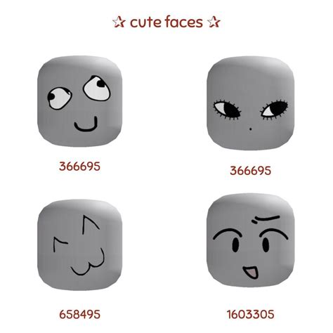 Roblox Face Ideas