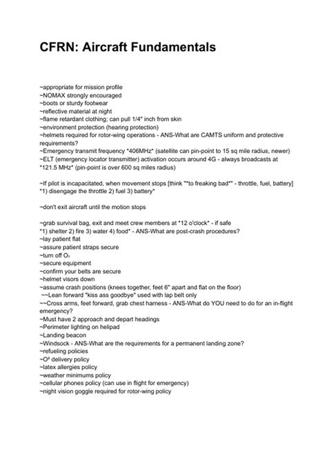 Cfrn Aircraft Fundamentals Newest 2025 2026 Actual Exam Complete Questions And Correct Detailed