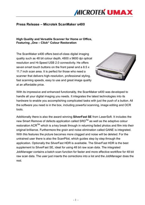 Download Free Pdf For Microtek Scanmaker 4800 Scanner Manual