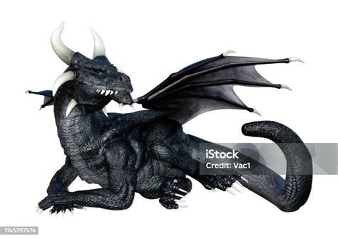 3d 일러스트 판타지 드래곤에 흰색 0명에 대한 스톡 사진 및 기타 이미지 0명 3차원 형태 검은색 Istock