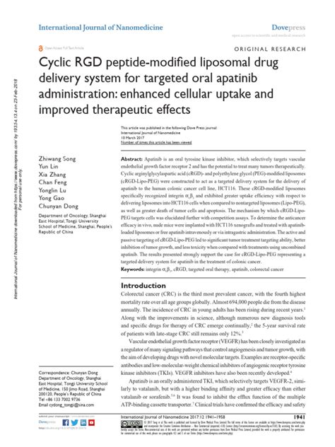 Ijn 125573 Cyclic Rgd Peptide Modified Liposomal Drug Delivery System F