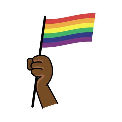 Hand Holding Lgbt Rainbow Flag Cartoon Arm Doodle Holding Pride Symbol