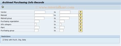 ME A SAP Tcode Archived Purchasing Info Records