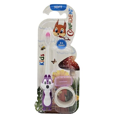 قیمت و خرید مسواک کودک کانفیدنت مدل برچسب و بچه سنجاب با برس نرم