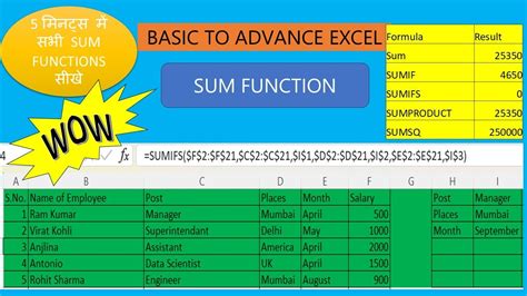 Sum Functions Youtube