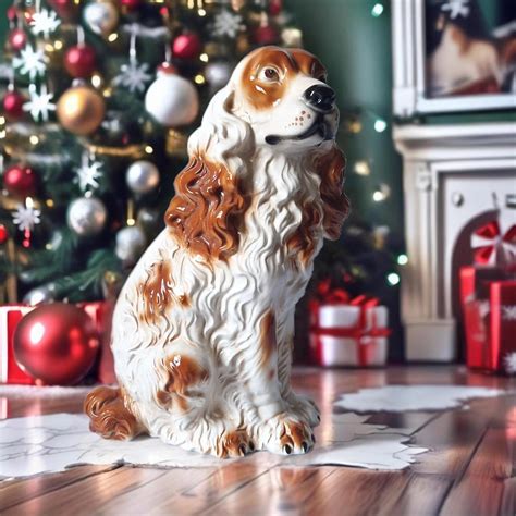 Vintage Cocker Spaniel Retro Decor Figurines Animal Italian Ceramic