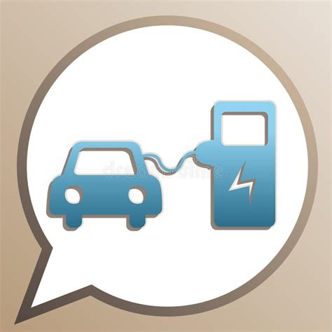 Electric Car Battery Charging Sign Bright Cerulean Icon In White