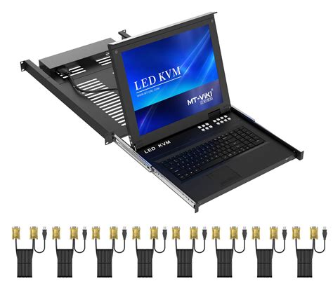 Mt Viki 8 Port Vga Kvm Switch W 17 Lcd Monitor Keyboard Touch Pad