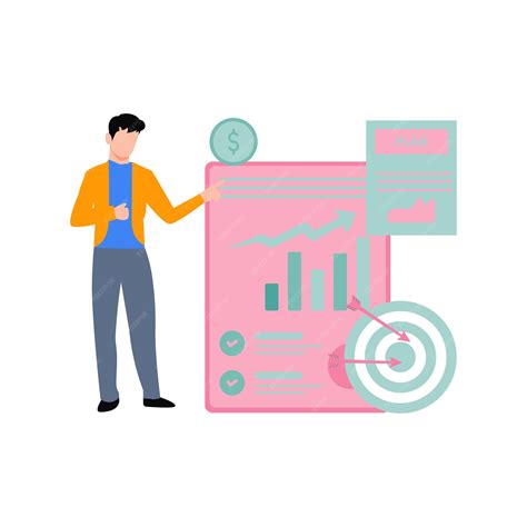 Premium Vector The Boy Is Looking At The Target Graph Report