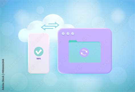 Cloud Storage 3d Concept Personal Data Backup App Sync Cloud