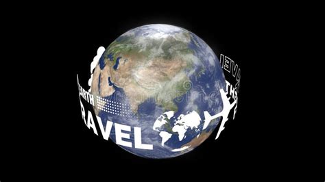 Rotating Earth Globe With Travel Globe Banner In Opposite Direction