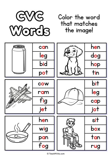 20 Free Cvc Words Worksheets Teach Prints