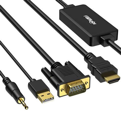 Fairikabe VGA To HDMI Cable With Audio 1080P HD Adapter 6 Feet VGA