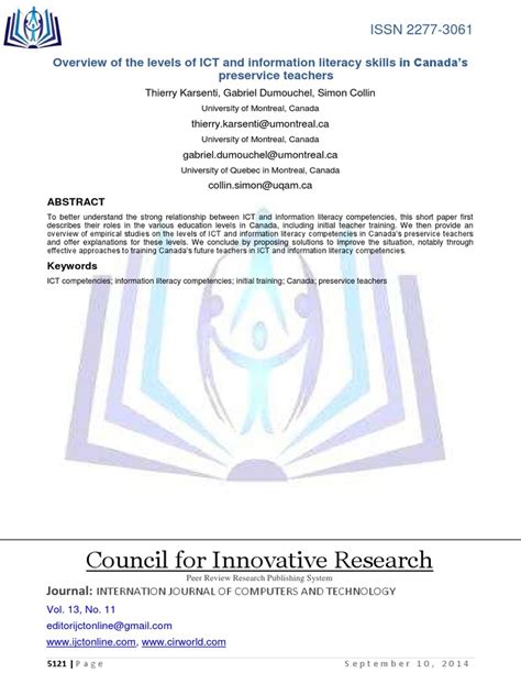 Overview Of The Levels Of Ict And Inform Pdf Information Literacy
