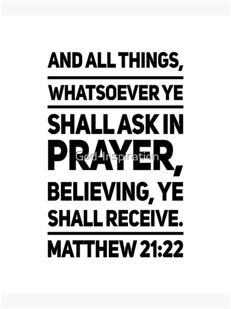 God Inspiration Matthew 2122 And All Things Whatsoever Ye Shall Ask