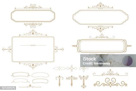 다양한 빈티지 프레임 템플릿 및 디자인 요소 모음 레트로 타이포그래피 디자인 요소 디자인 초대장 포스터 및 기타 디자인을 위한 템플릿입니다 0명에 대한 스톡 벡터 아트 및