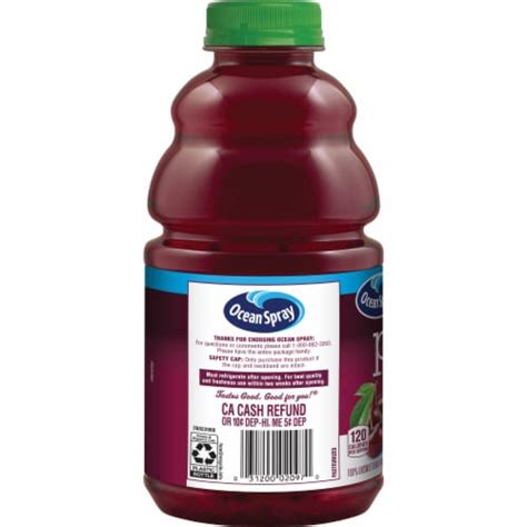 Ocean Spray® 100 Pure Tart Cherry Juice 32 Fl Oz Fred Meyer