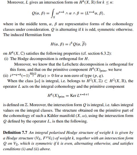 Differential Geometry Definition Of Polarised Hodge Structure