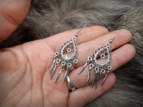 Boucles Doreilles Viking Plumes Nordique Faites à La Etsy