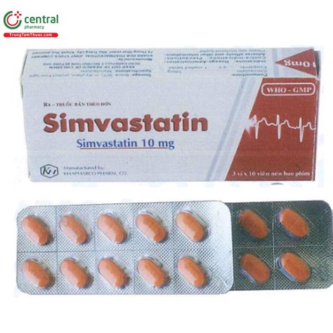 Thuốc Simvastatin 10mg Khapharco Điều Trị Tăng Rối Loạn Lipid Máu