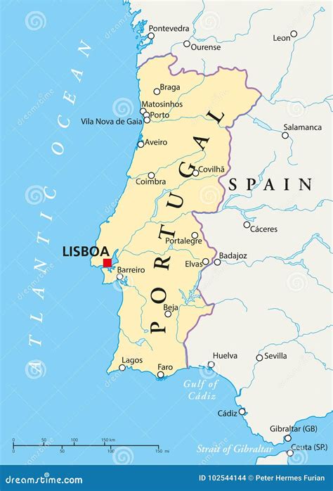 Portugal Political Map Stock Illustrations 1683 Portugal Political