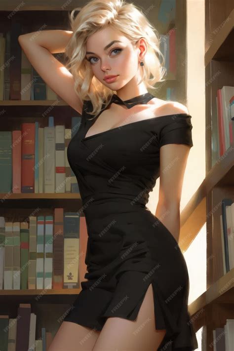 짧은 치마와 만화 드레스를 입은 아름다운 섹시한 애니메이션 소녀 프리미엄 사진