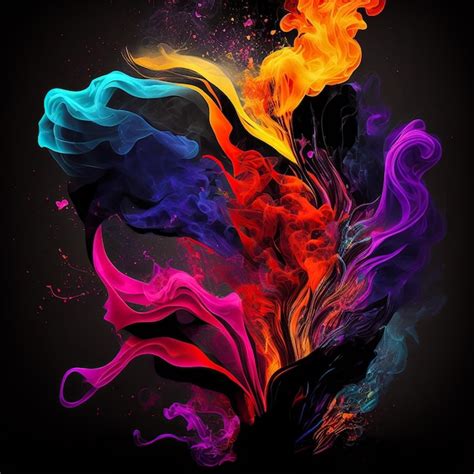 Premium Photo Photo Abstract Dance Multi Colored Smoke Of Red Pink Green Orange Turquoise On