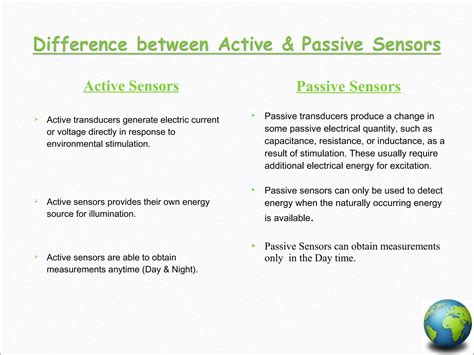 Active And Passive Sensors Ppt