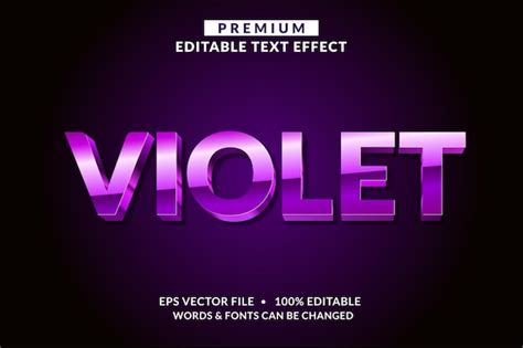Premium Vector Violet Editable Text Effect Font Style