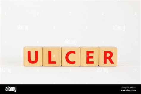 Stomach Ulcer Symbol Wooden Cubes With Words Stomach Ulcer