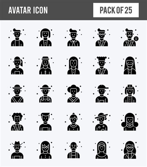 Premium Vector 25 Avatar Glyph Icon Pack Vector Illustration